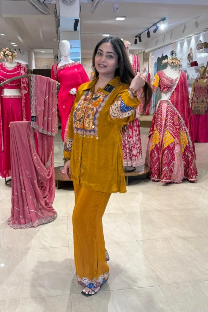Yellow Short Kurti Co-ord Set with Plazo – Olive Store